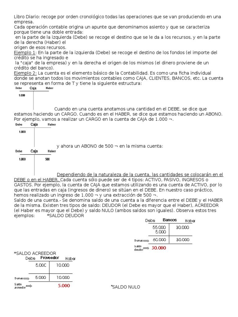 Fundamentos del Libro Diario Contable | PDF | Contabilidad | Bancos