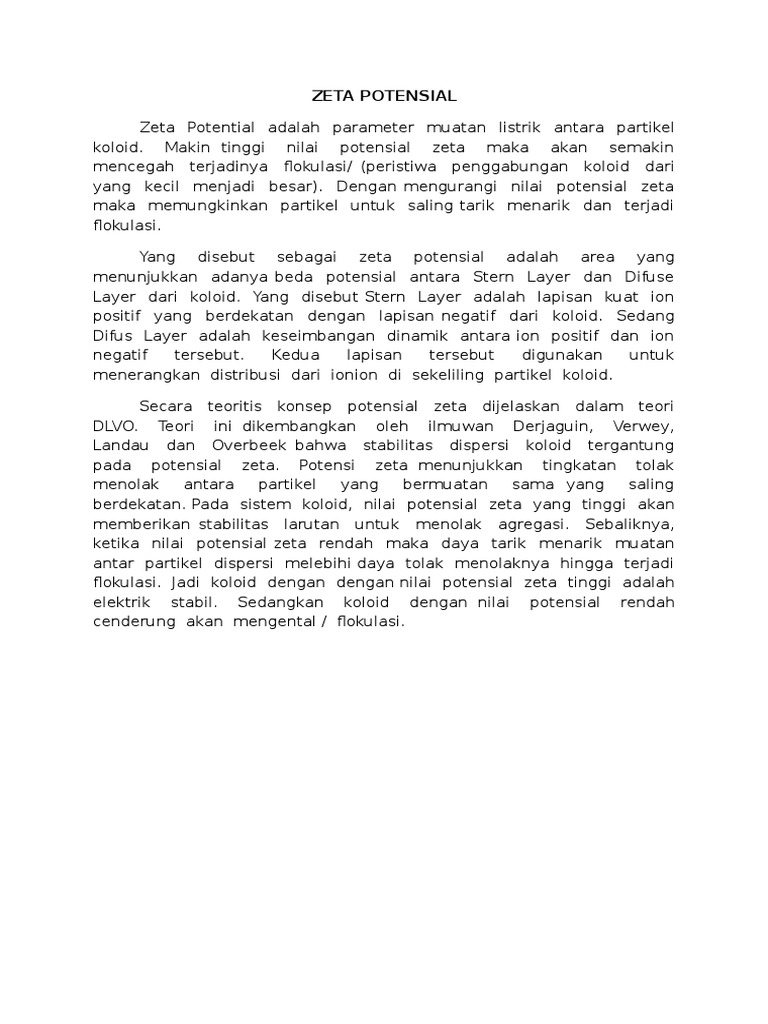 Zeta Potensial | PDF