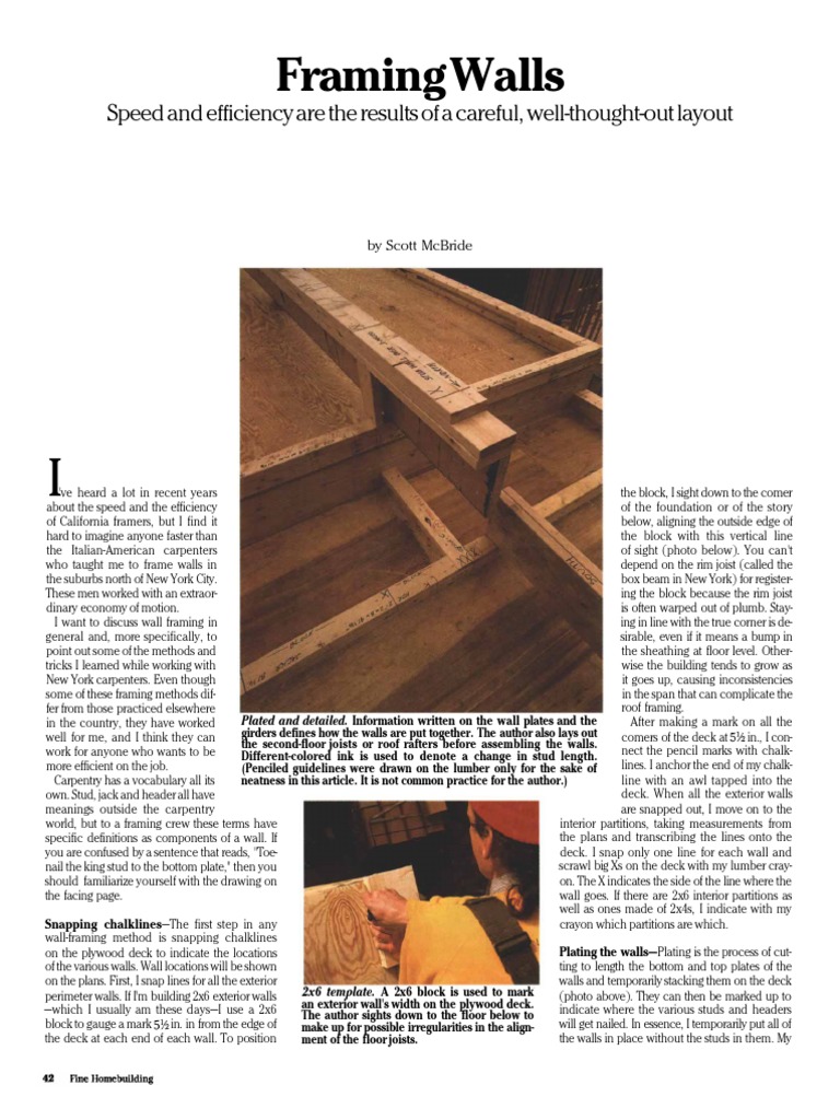 Framing Walls | PDF | Framing (Construction) | Woodworking