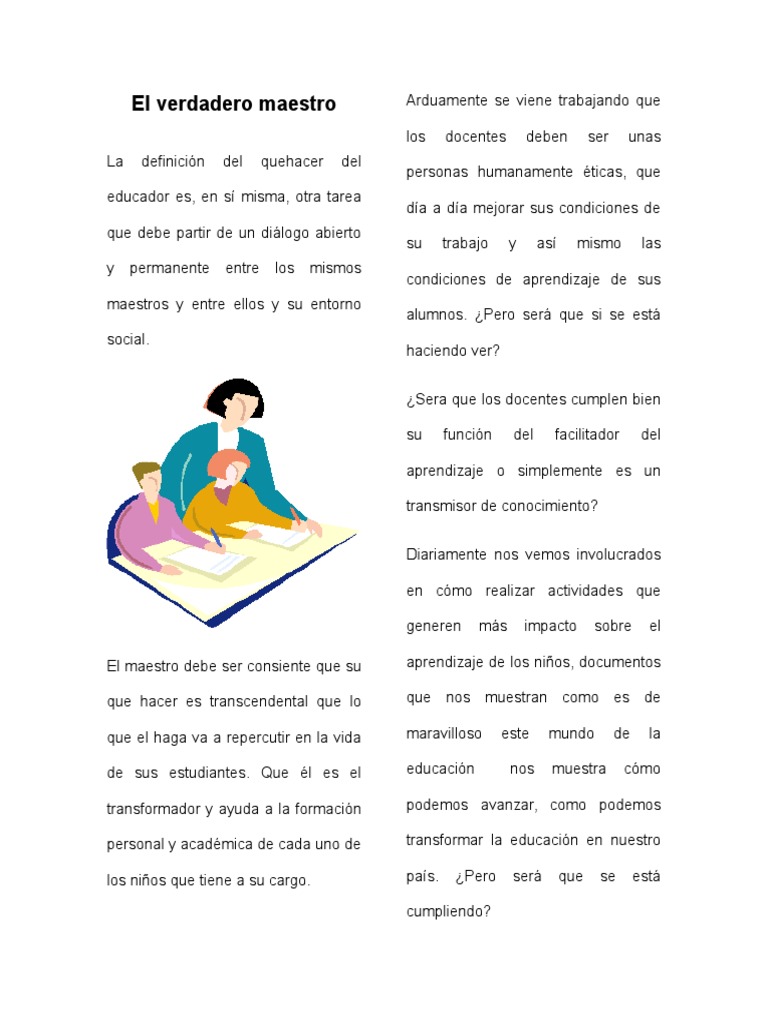 El Verdadero Maestro Pdf Maestros Conocimiento