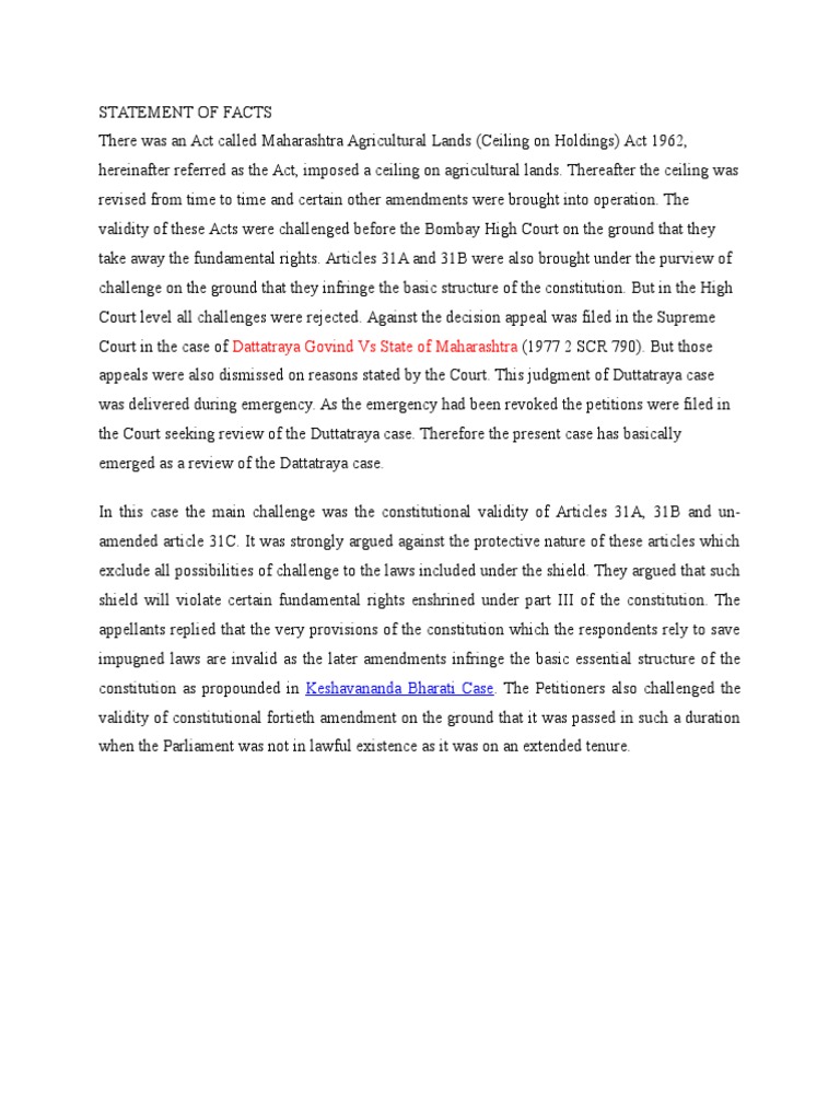 Waman Rao Case | Download Free PDF | Precedent | Constitution