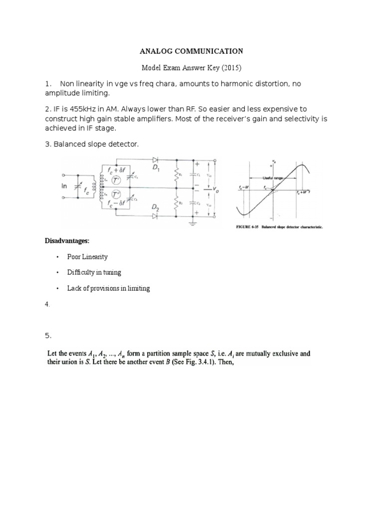 Analog Communication Model Exam | PDF | Signaling (Telecommunications ...