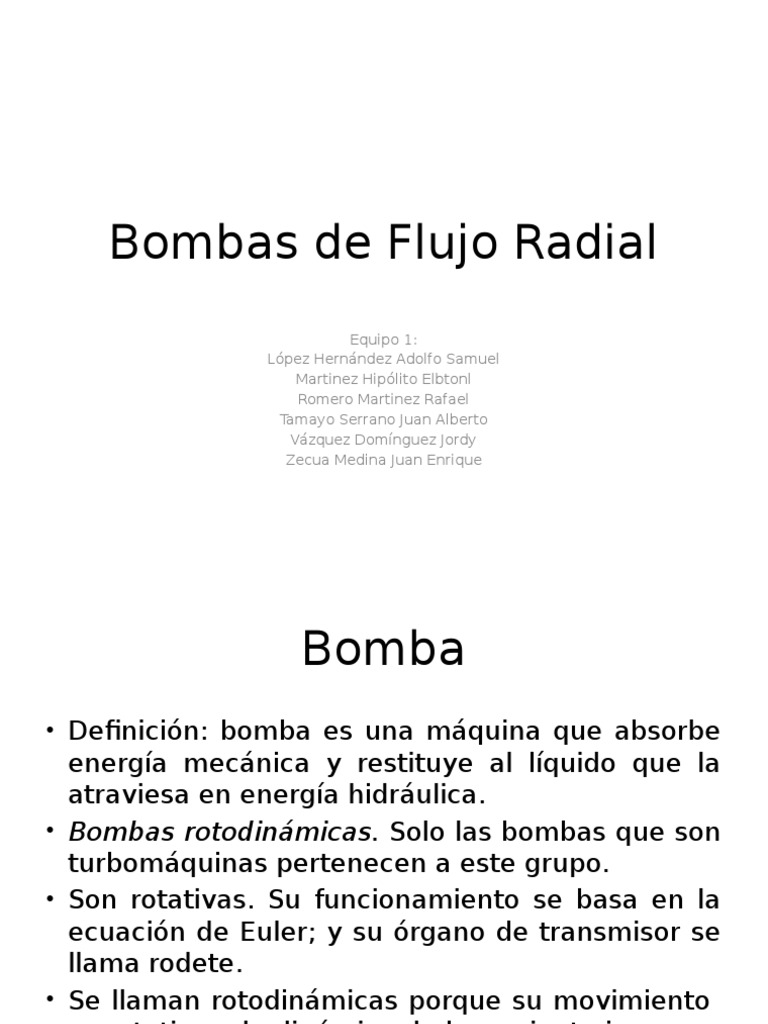 Bombas de Flujo Radial | PDF | Bomba | Ingeniería mecánica
