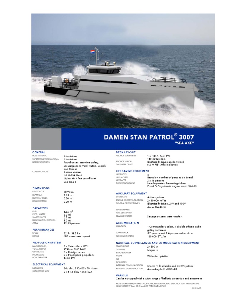 Damen Stan Patrol 3007 | PDF | Technology & Engineering