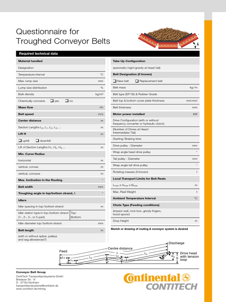 Questionnaire for Troughed Conveyors | PDF | Computers | Technology ...