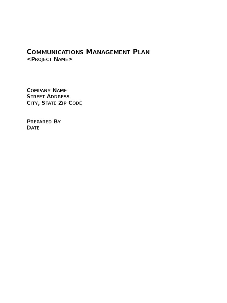 Communications Management Plan | PDF | Committee | Project Management
