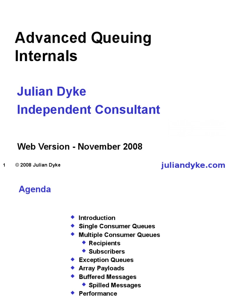 Advanced Queuing Internals | PDF | Queue (Abstract Data Type) | Database Index