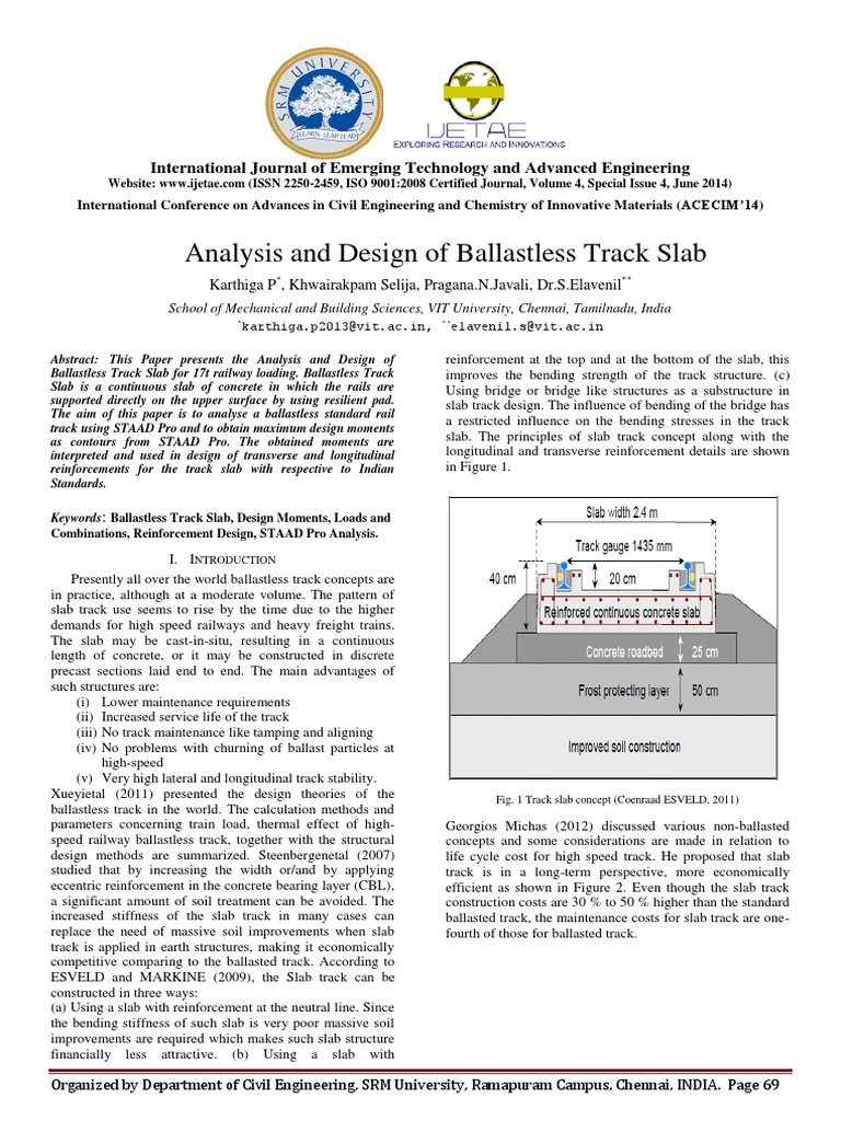 Analysis and Design of Ballastless Track Slab | PDF | Track (Rail ...