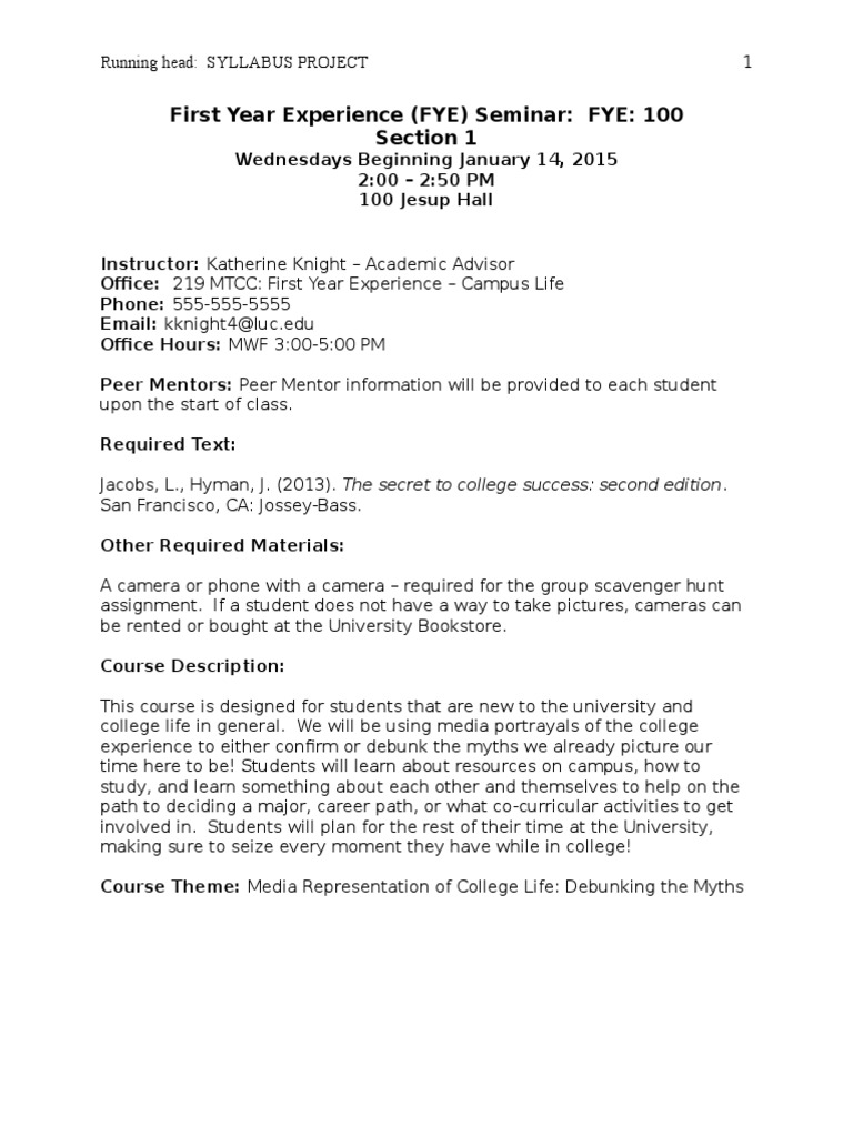 First-Year College Success Guide | PDF | Educational Assessment | Learning