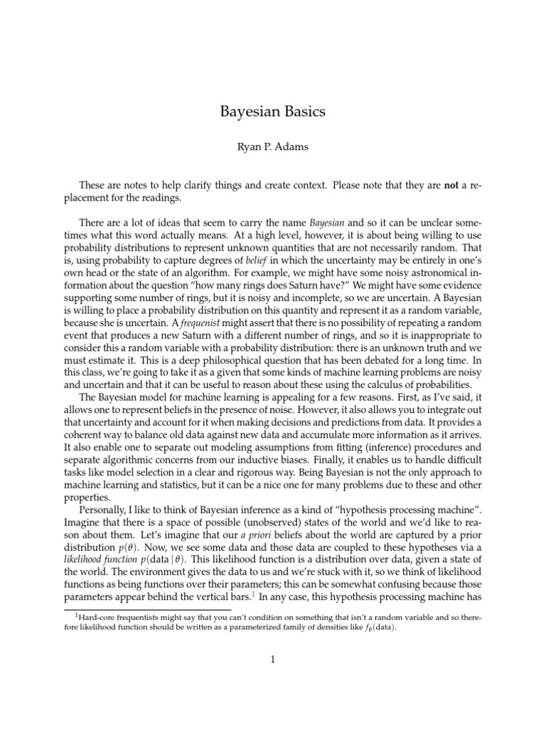 Bayes | PDF | Bayesian Inference | Statistical Inference