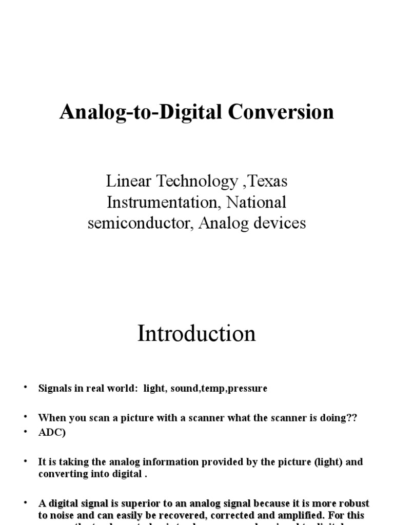 Analog-to-Digital Conversion Guide | PDF | Analog To Digital Converter ...