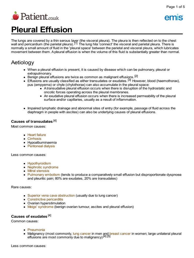Pleural Effusion | Medical Specialties | Clinical Medicine