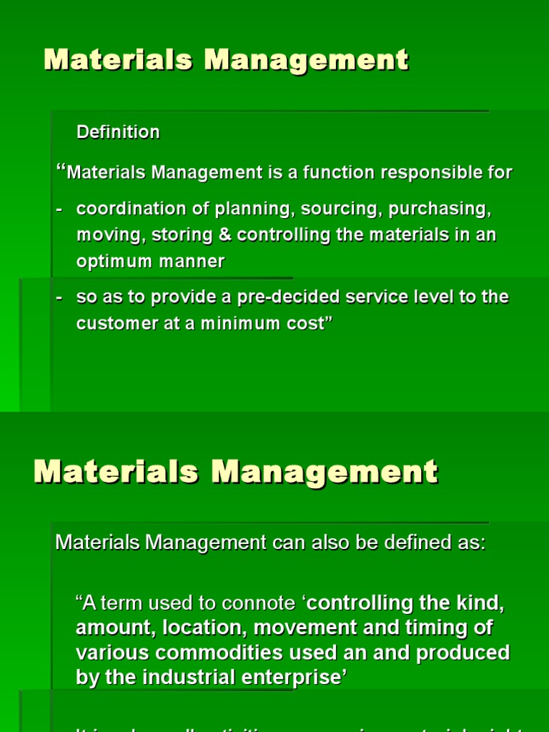 Integrated Materials Management | Download Free PDF | Procurement | Inventory