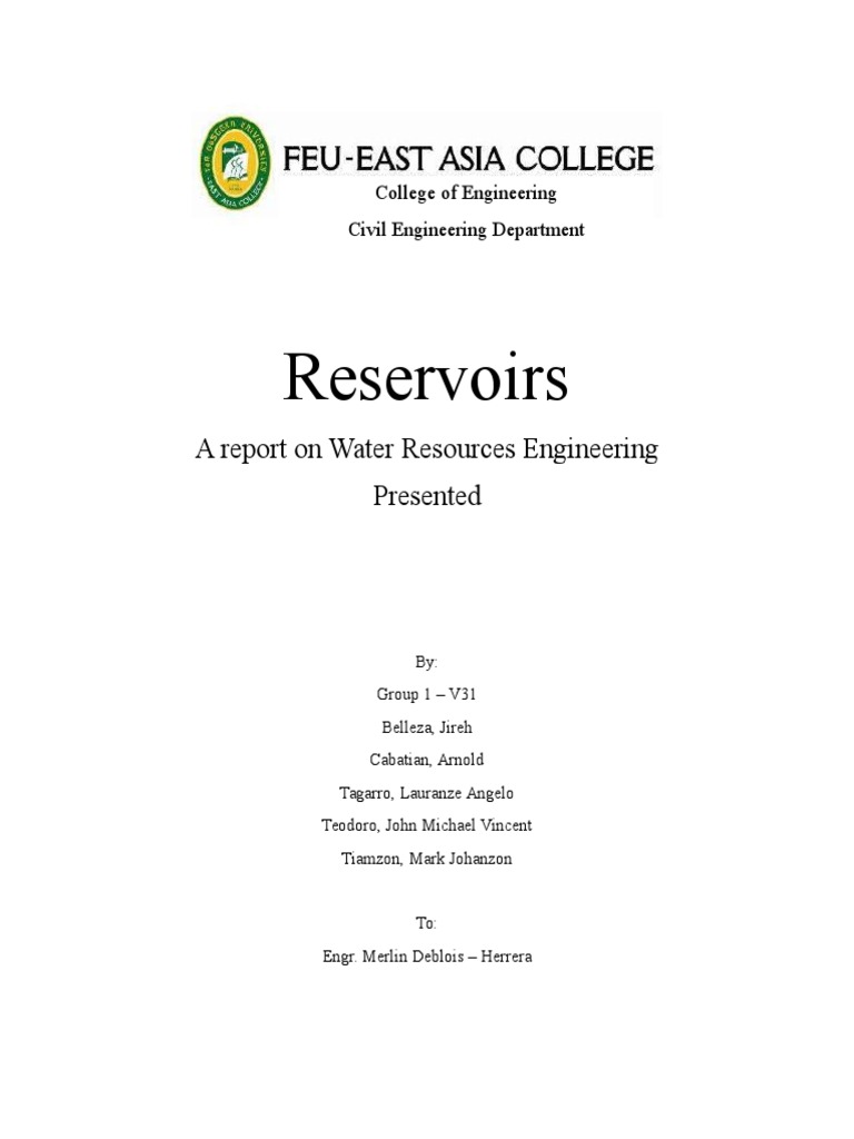 Water Resources Report | PDF | Reservoir | Environmental Engineering