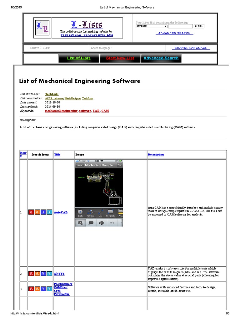 List of Mechanical Engineering Software | PDF | Computer Aided Design ...