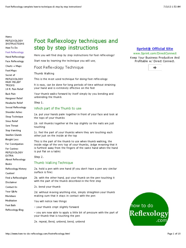 Foot Reflexology Complete How To Techniques Step By Step Instructions