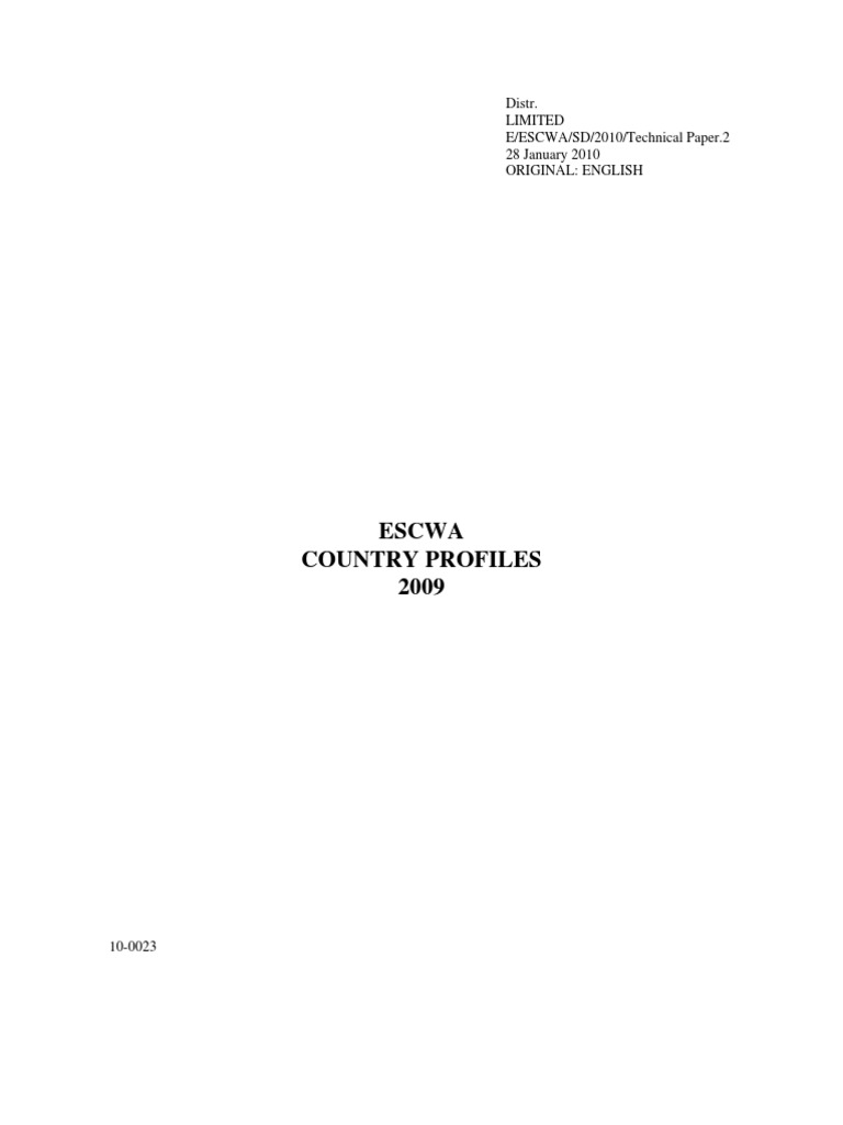 UNESCWA 2009 Country-Profiles | PDF | Literacy | Gross Domestic Product