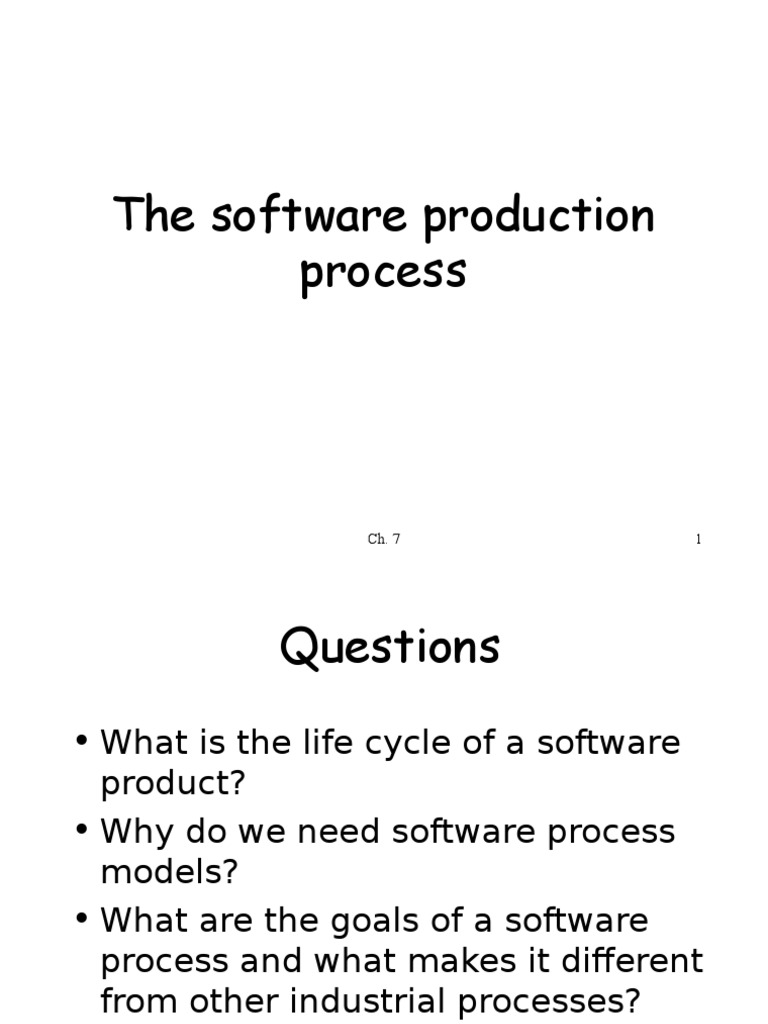 The Software Production Process | PDF | Software Development Process ...