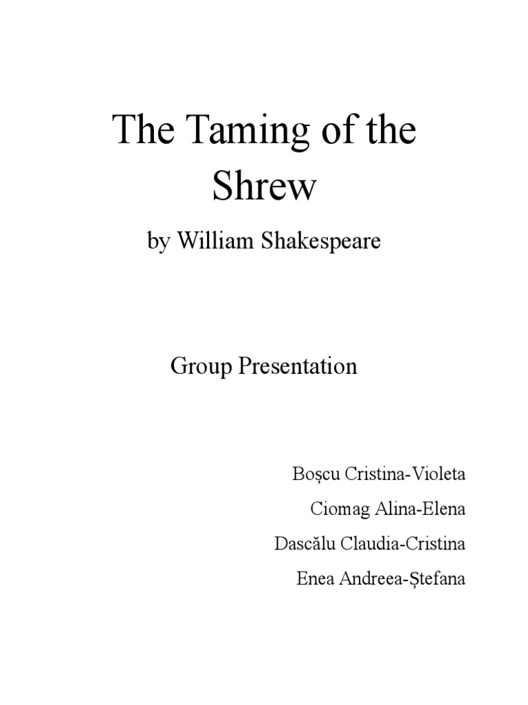 The Taming of The Shrew | PDF | The Taming Of The Shrew