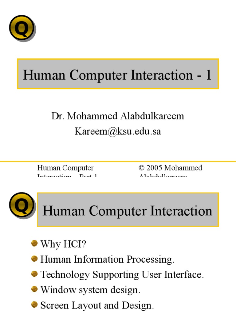 Human Computer Interaction - 1 | PDF | Human–Computer Interaction | Usability