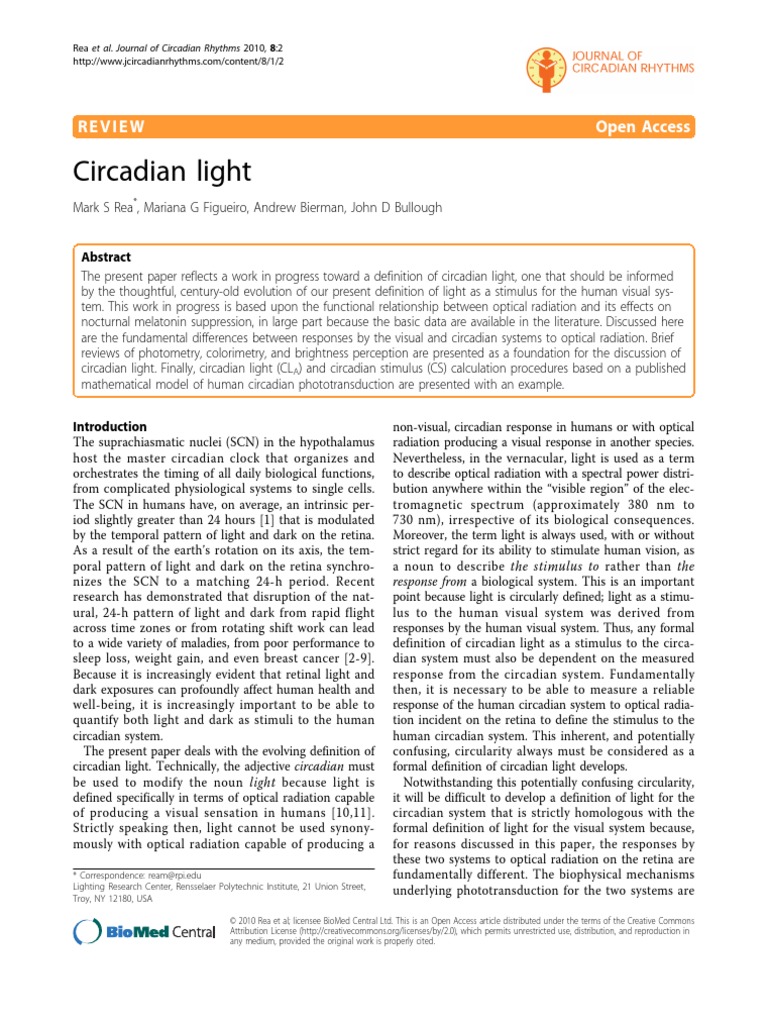 Circadian Light | Download Free PDF | Retina | Color