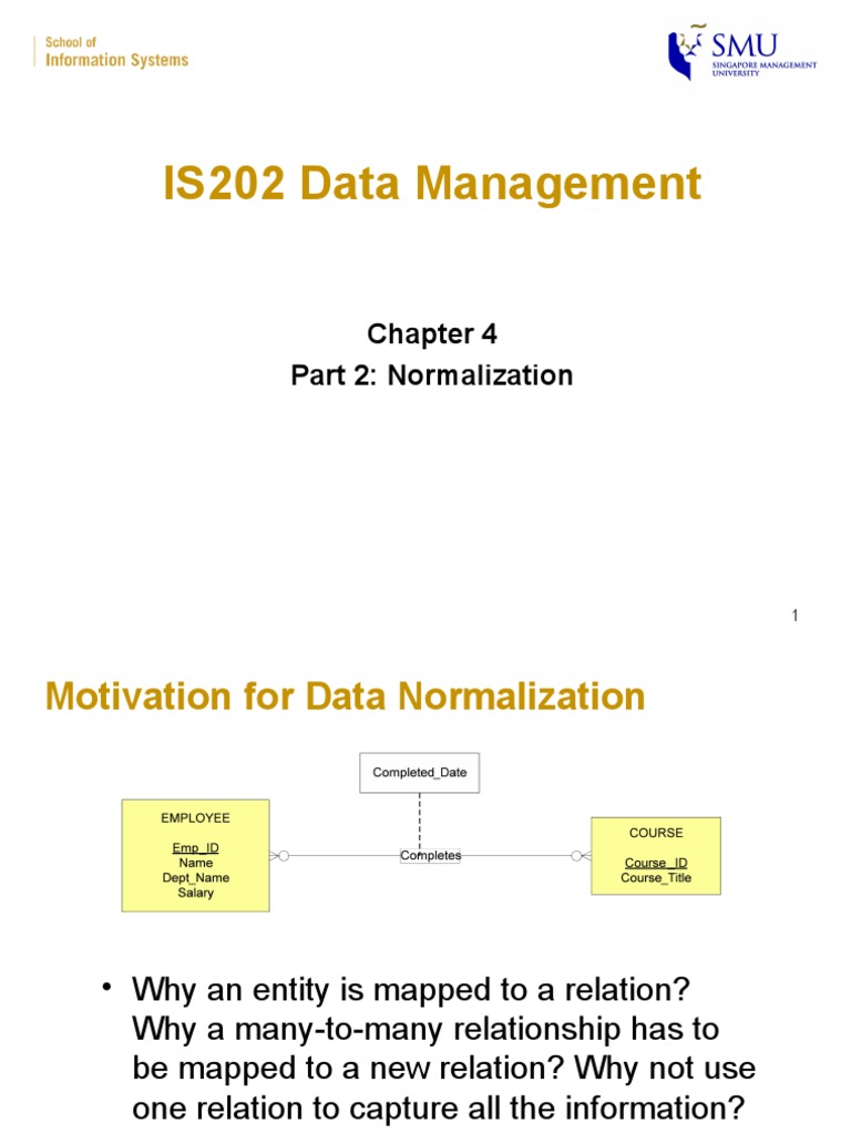 IS202 Data Management: Part 2: Normalization | PDF | Data Management | Areas Of Computer Science