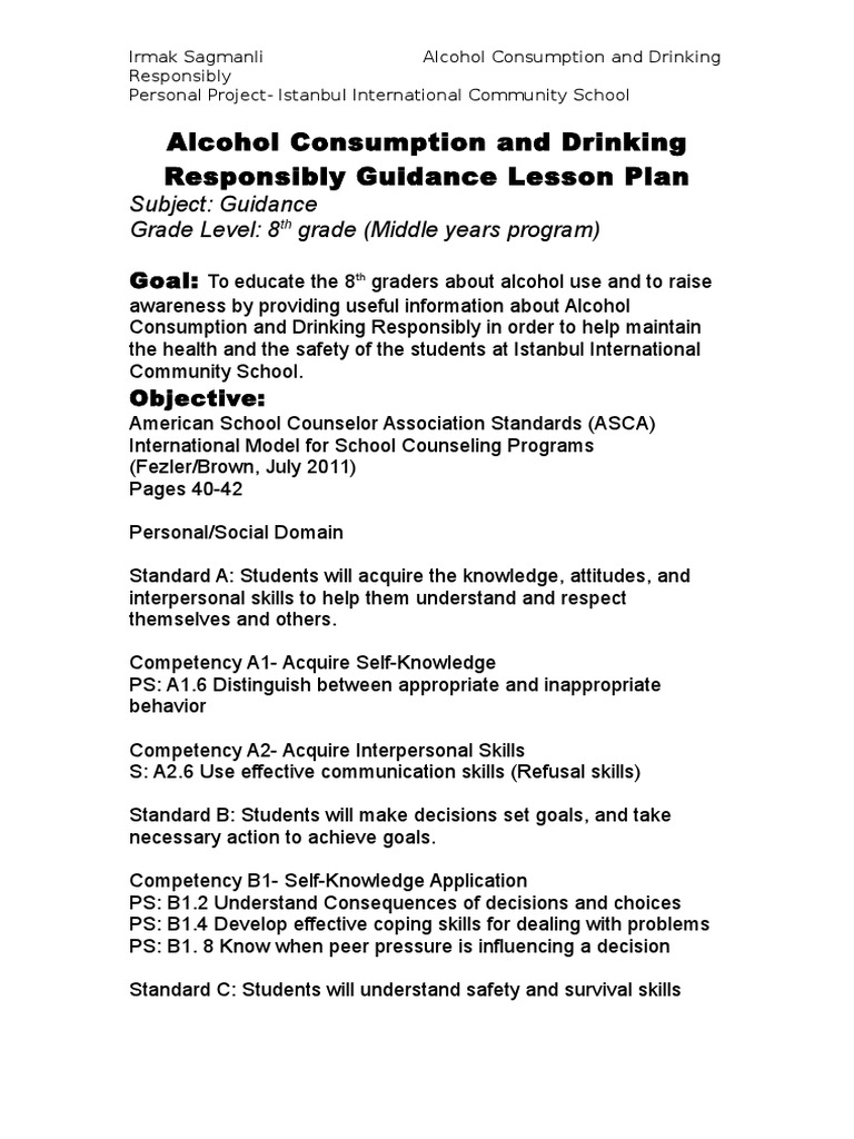 Refusal Strategies for Alcohol Education | PDF | School Counselor ...