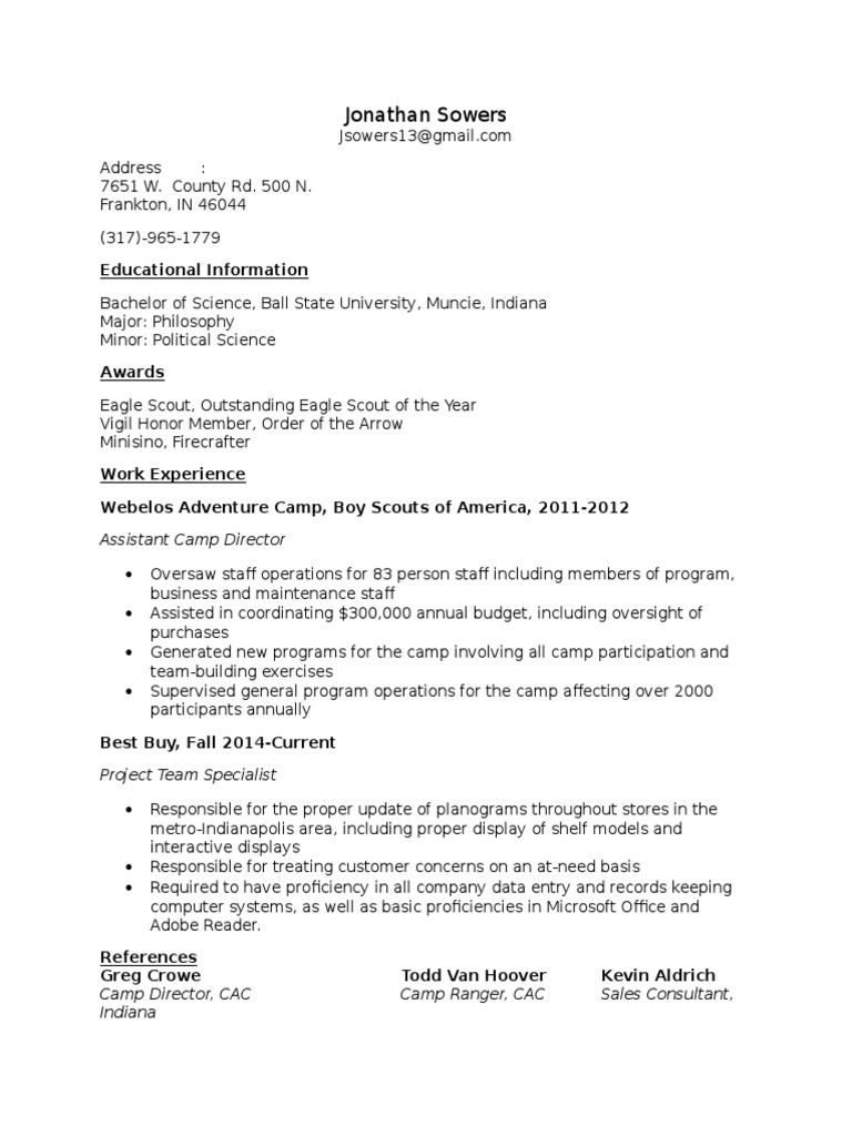 Jon Sowers Resume | PDF | Career & Growth | Business