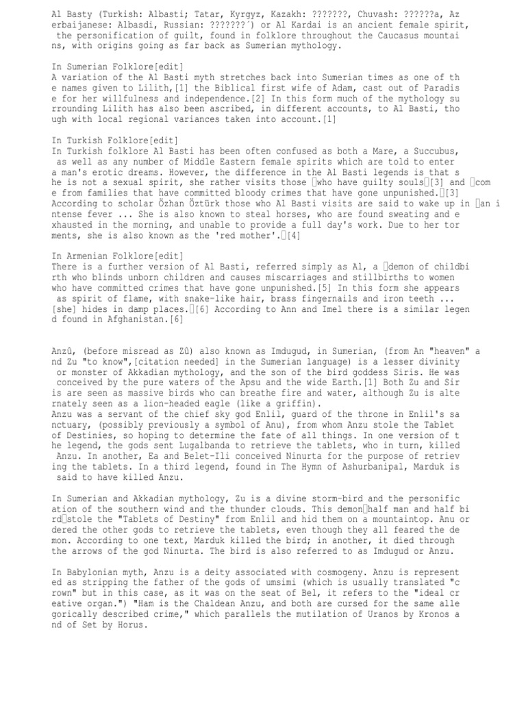 Monster Notes | PDF | Jinn | Asian Mythology