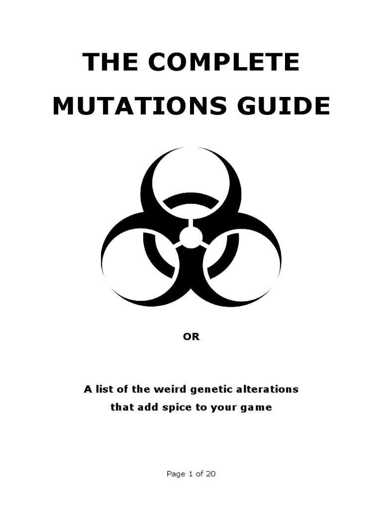 The Complete Guide to Creating Mutated Characters: A Compendium of ...