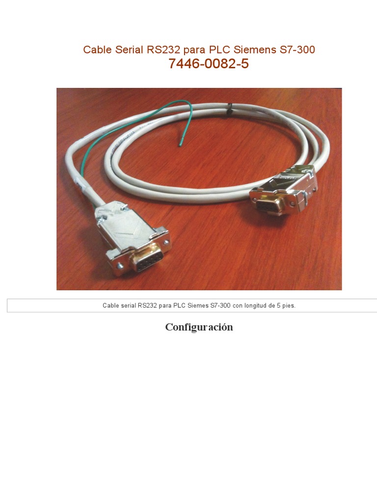 Cable Serial RS232 para PLC Siemens S7 | PDF