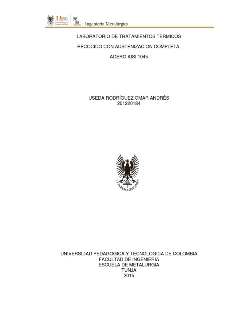 Dureza y Microestructura del Acero 1045 | PDF | Tratamiento a base de ...