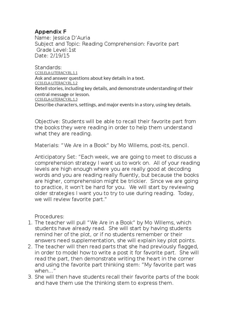 Appendix F Through K | PDF | Reading Comprehension | Reading (Process)