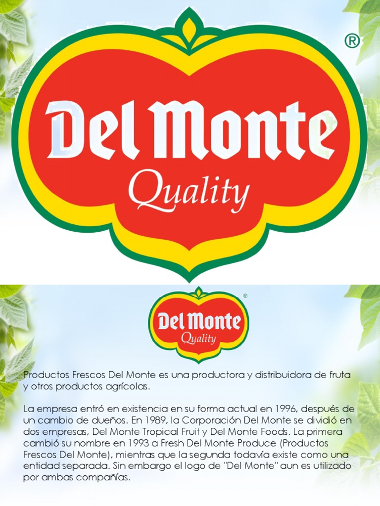 Productos Frescos Del Monte: Historia y Origen | PDF | Alimentos ...
