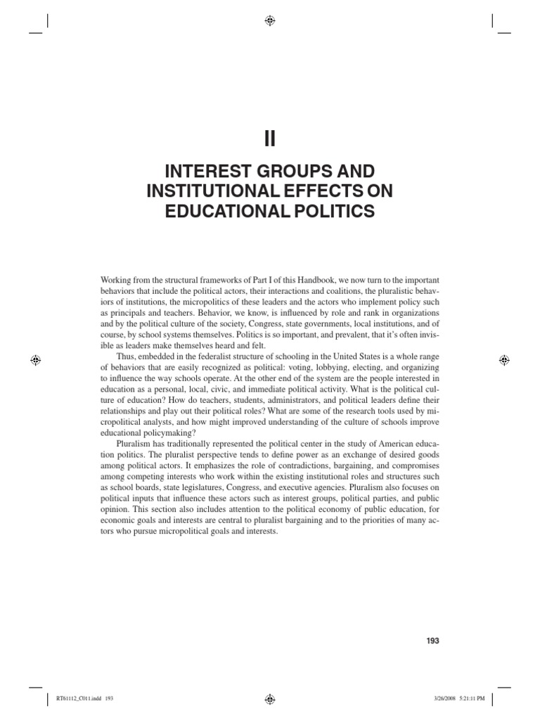 Politics of Interest: Interest Groups and Advocacy Coalitions in ...