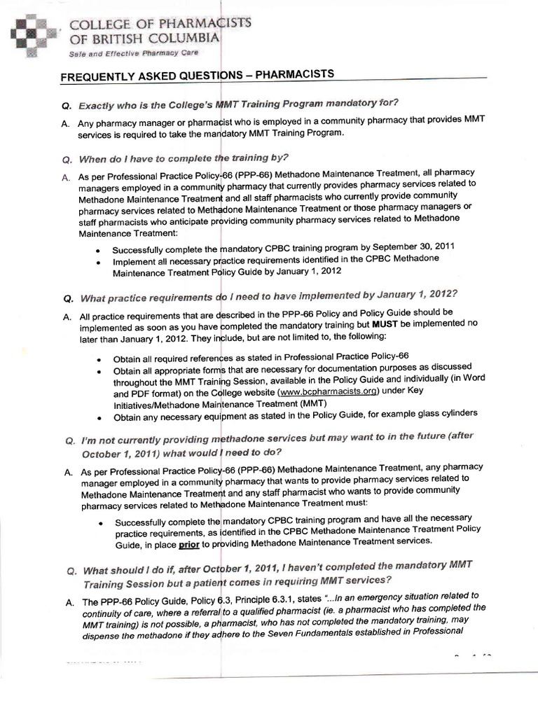 Pharmacists Frequently Asked Questions | PDF | Medical Prescription ...