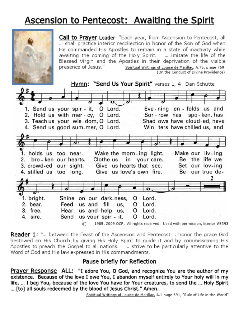 Pentecost Prayer Service Guide | PDF | Ascension Of Jesus | Pentecost