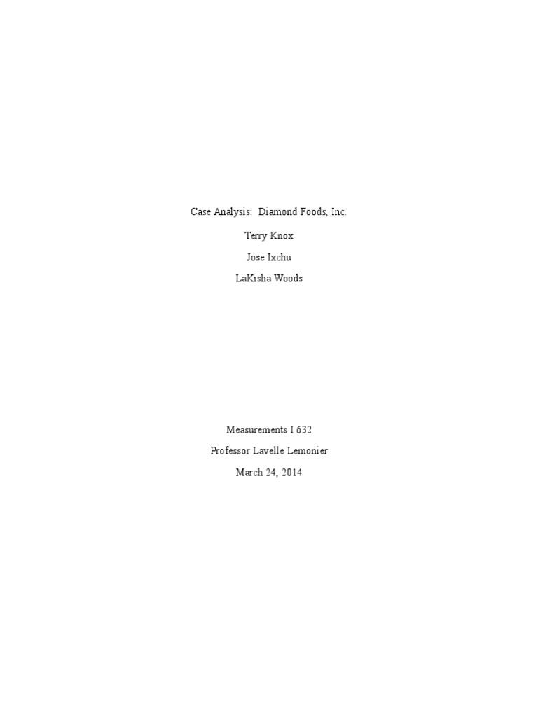 Diamond Foods Accounting Scandal Analysis | PDF | Stocks | Mergers And ...