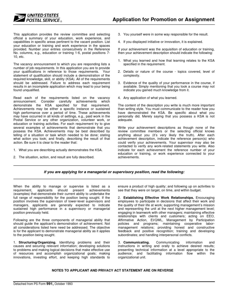 USPS Form 991 Application Guide | PDF | Business