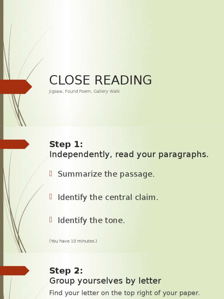 Close Reading Found Poem | PDF | Language Arts & Discipline | Foreign ...