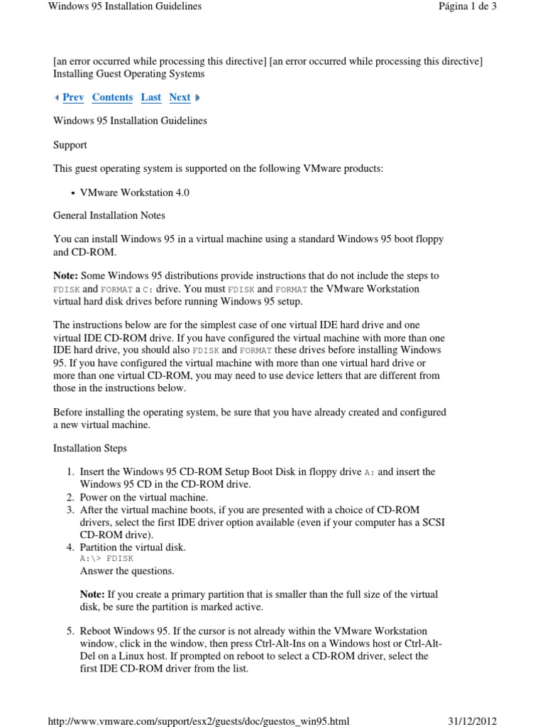 Windows 95 Installation on VMware | PDF | Booting | Device Driver