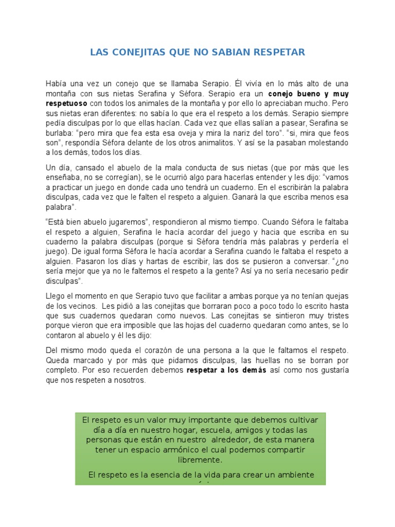 Las Conejitas Que No Sabian Respetar Pdf