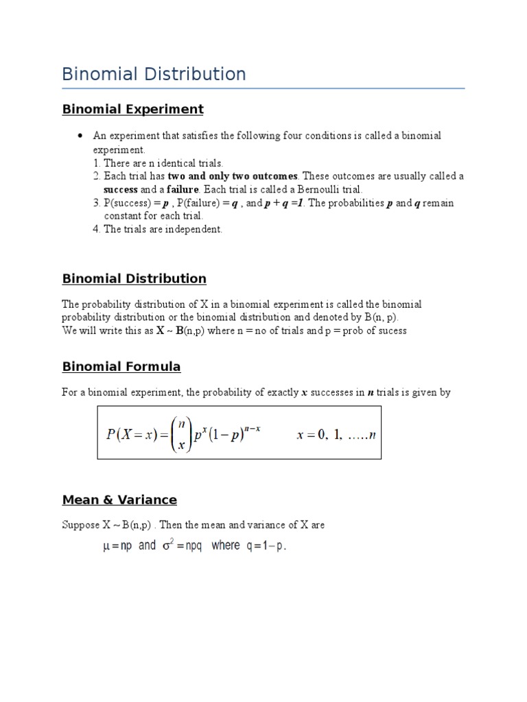 Binomial Distribution | PDF