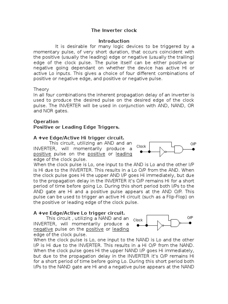 The Inverter Clock | PDF | Logic | Digital Technology