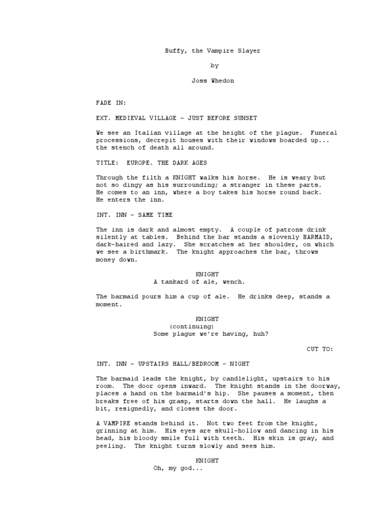 Buffy The Vampire Slayer Movie Script | Download Free PDF | Vampires ...