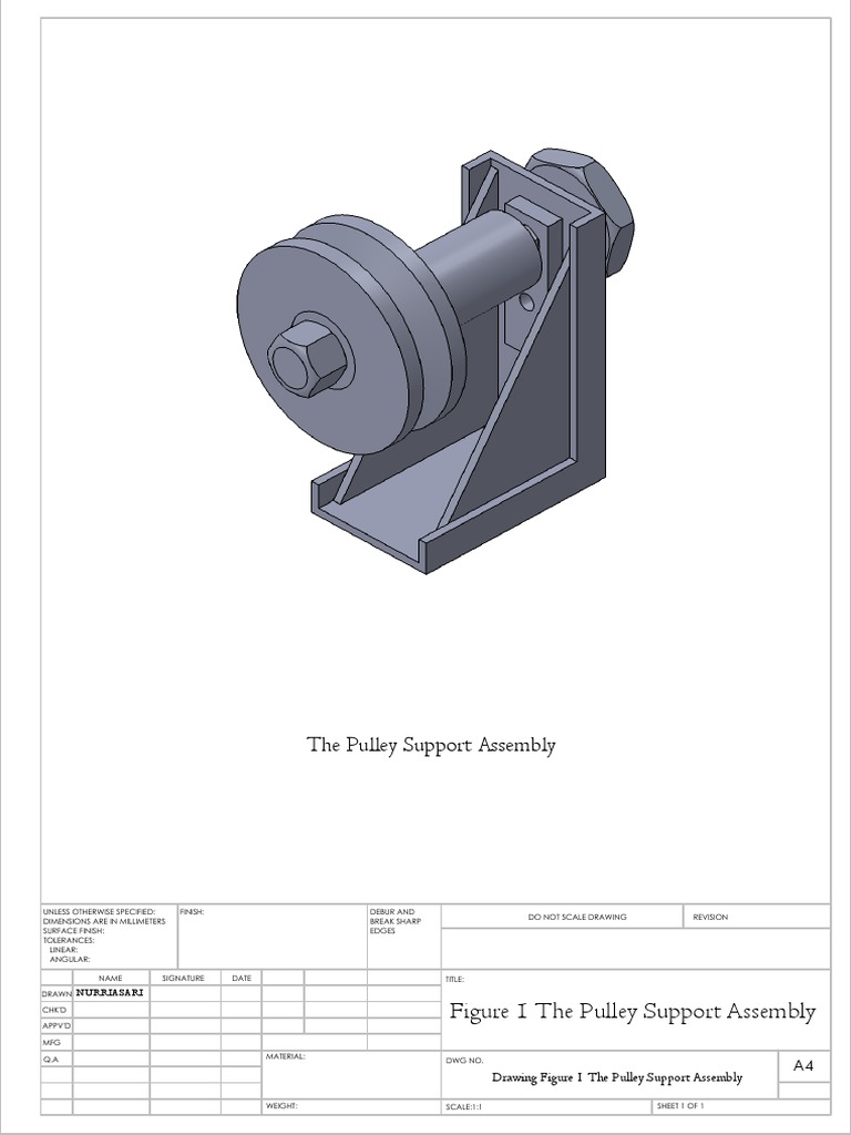 PDF-Drawing Figure 1 The Pulley Support Assembly PDF | PDF