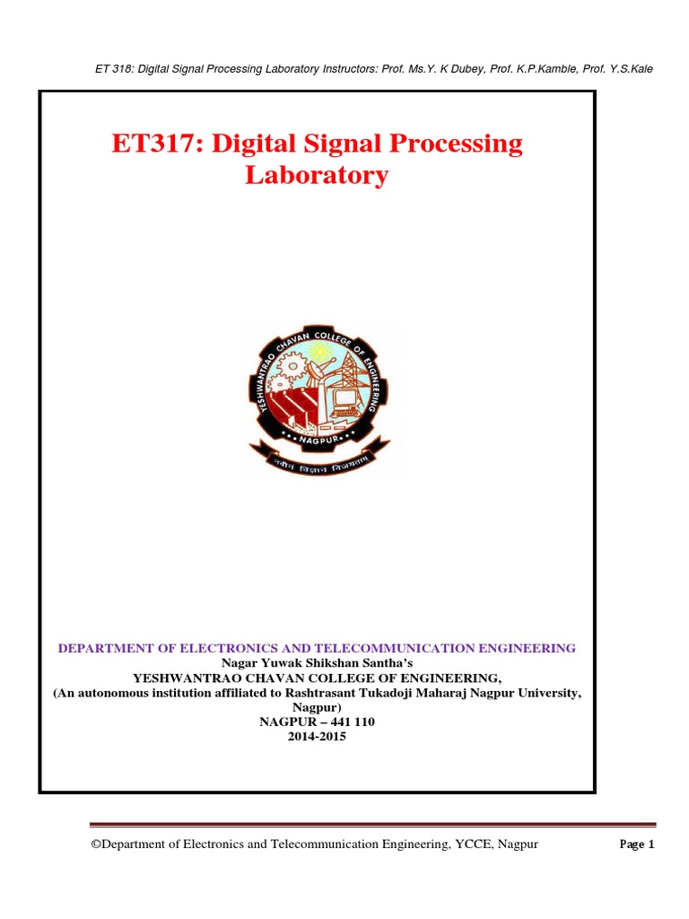 DSP Lab 2014 15 | PDF | Fourier Analysis | Discrete Fourier Transform