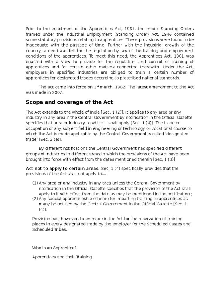 Scope and Coverage of The Act: Act Not To Apply To Certain Areas. Sec ...