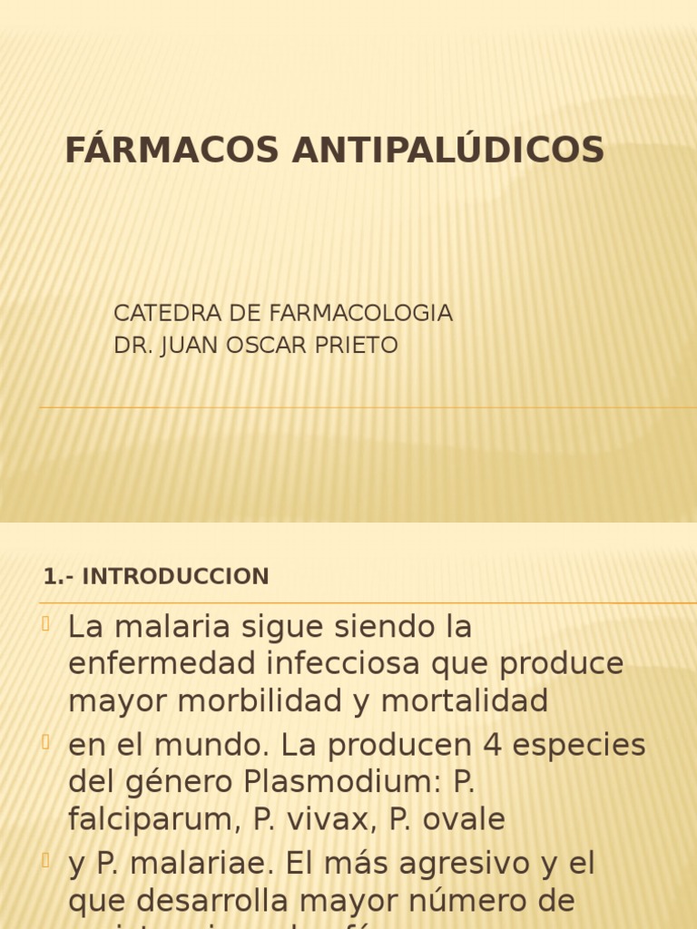 Fármacos Antipalúdicos | Malaria | Rtt