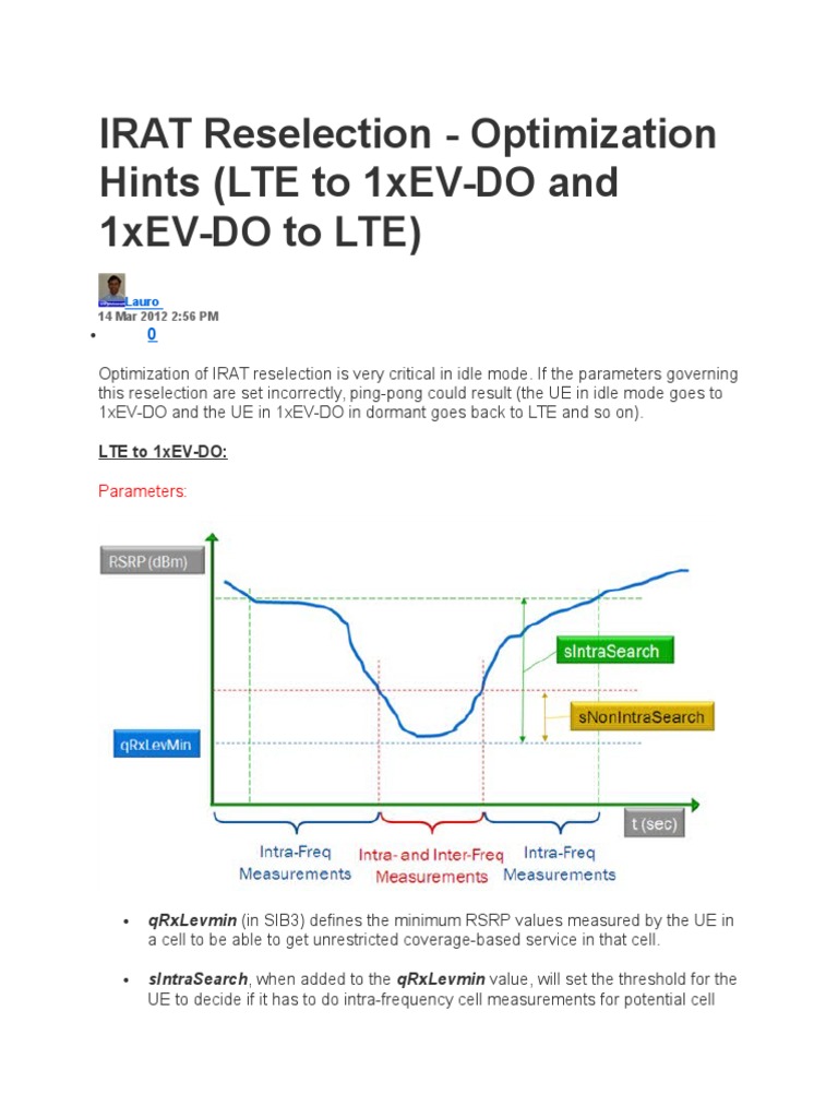 LTE Cell Reselection | PDF | Decibel | Telecommunications Engineering
